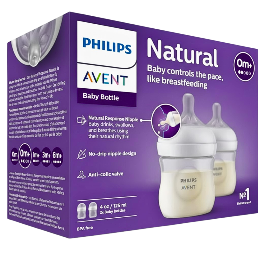 Avent Biberon Natural Avec Tetine +0m 2x125ml SCY900/02