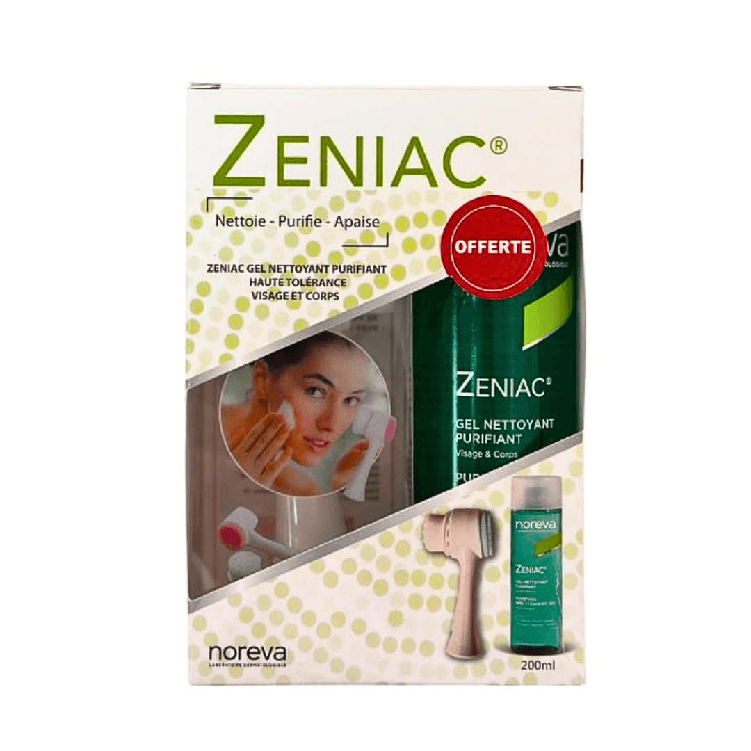 Zeniac Duo Pack Gel Nettoyent Purifiant 200ml+Brosse Visage | Nova Para